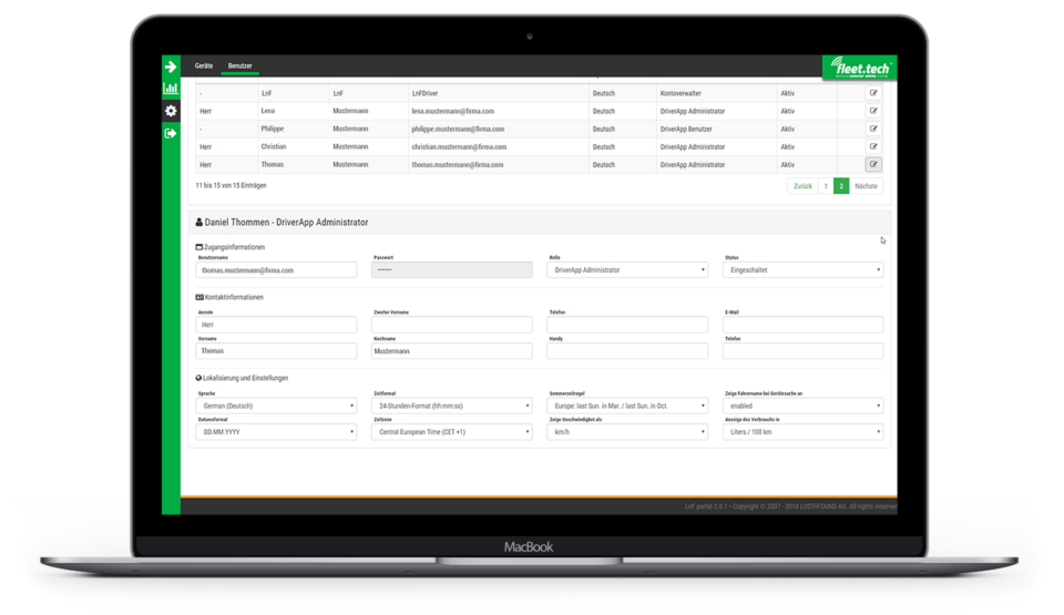 Funktionen - fleet.tech